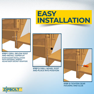 14.110 Super UT Newel Post Fastener — Quick and Easy Wrench-Free Insta ...