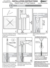 14.110 Super UT Newel Post Fastener — Quick and Easy Wrench-Free Insta ...