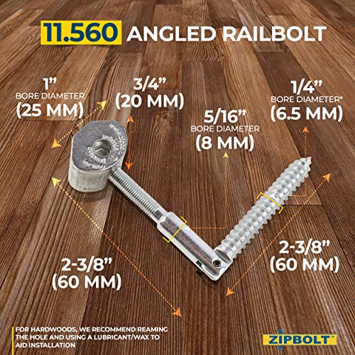 11.560 Angled Staircase Railbolt – Zipbolt