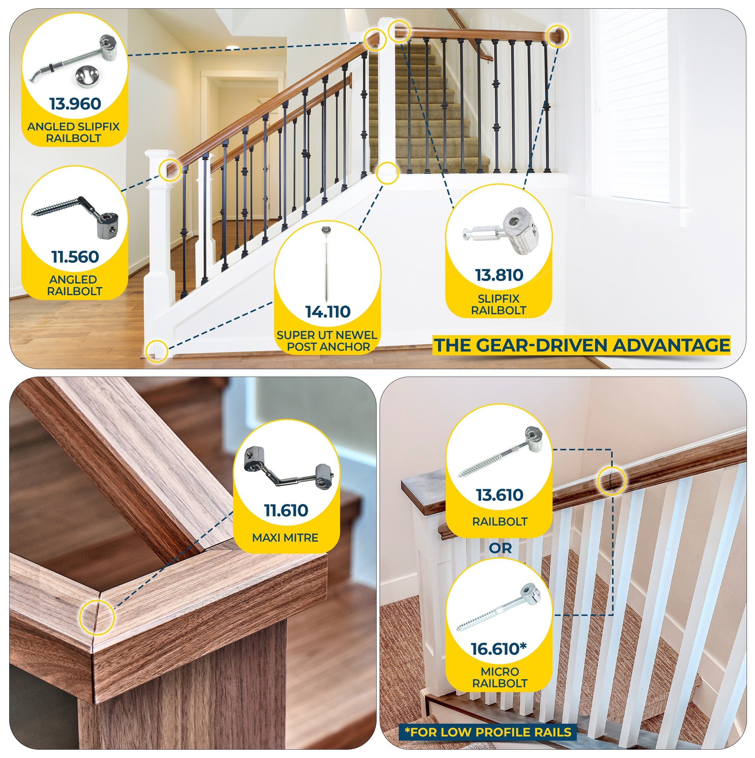 11.560 Angled Staircase Railbolt – Zipbolt